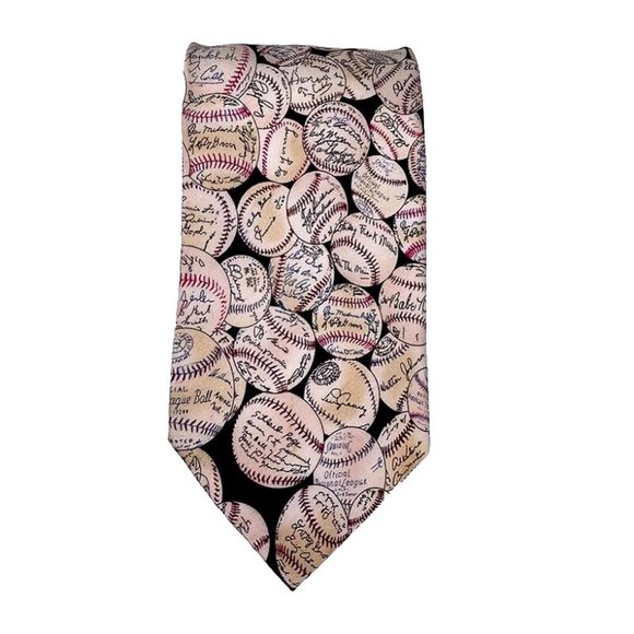 Museum Artifacts | Accessories | Mlb Tie Baseball Printed Autographs ...
